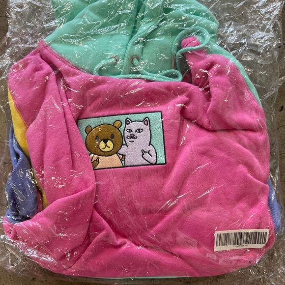 Teddy Fresh | Other | Teddy Fresh X Ripndip Color Block Hoodie | Poshmark